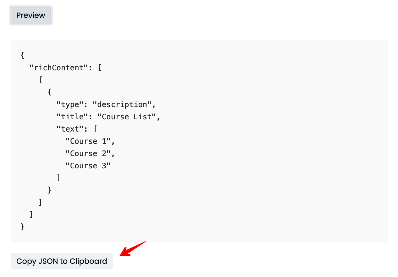 Copy Json Description Response Botflo