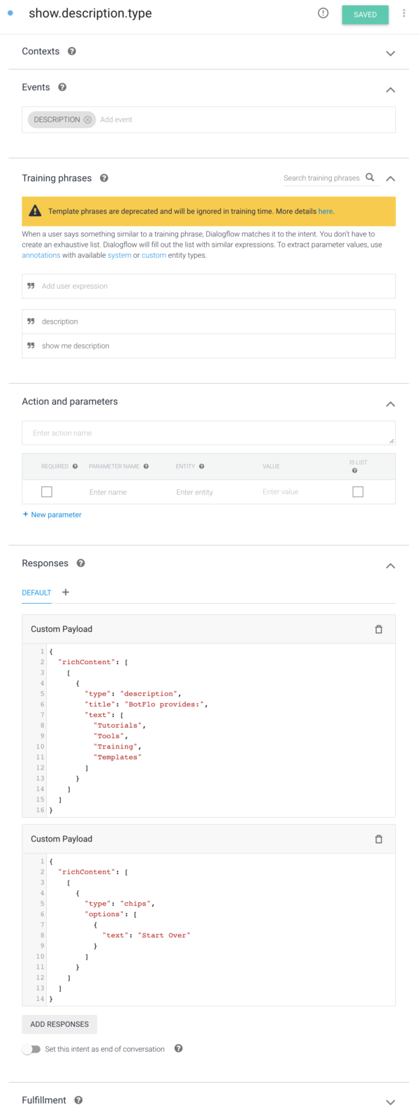 01 How to generate the Description rich response – BotFlo